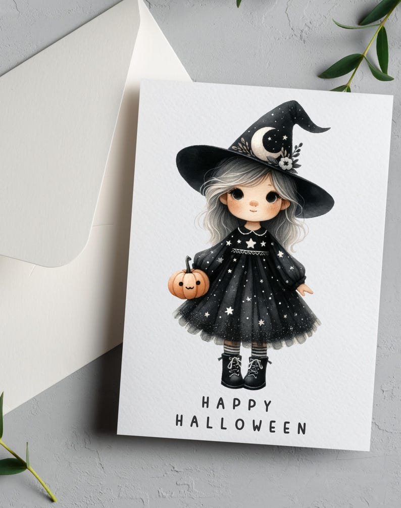 Halloween Witch Black Clipart Set 31 PNG Elements, Cute Witch ...