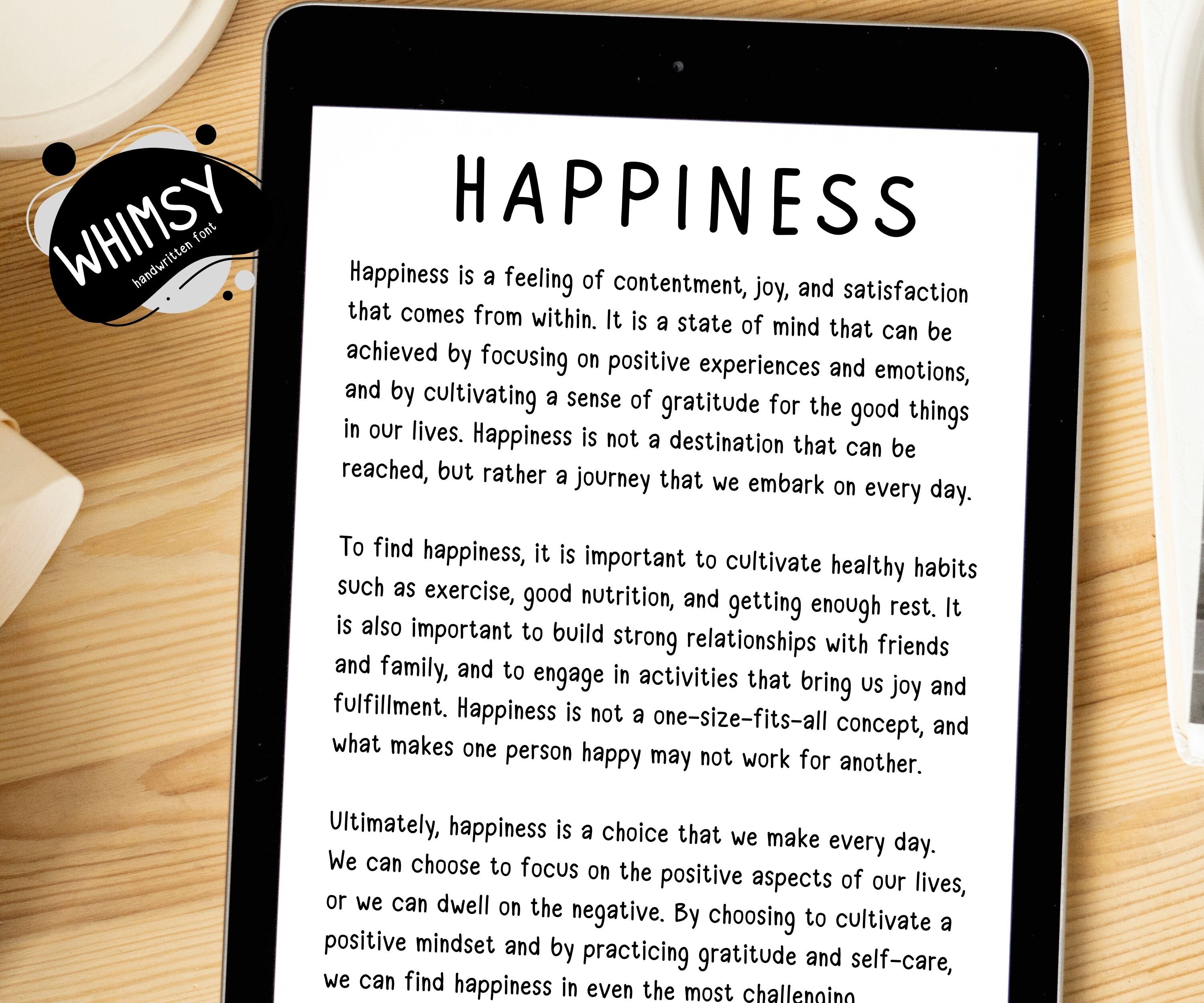 Whimsy Handwritten Font, Goodnotes Fonts, Notability Fonts, Procreate ...