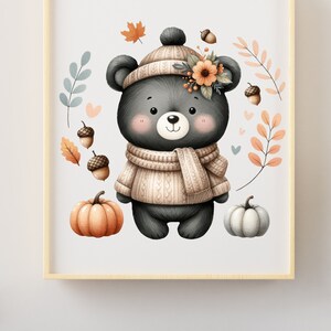Animals Autumn Set A Clipart - 34 Cute Watercolor Pngs Set Watercolor ...