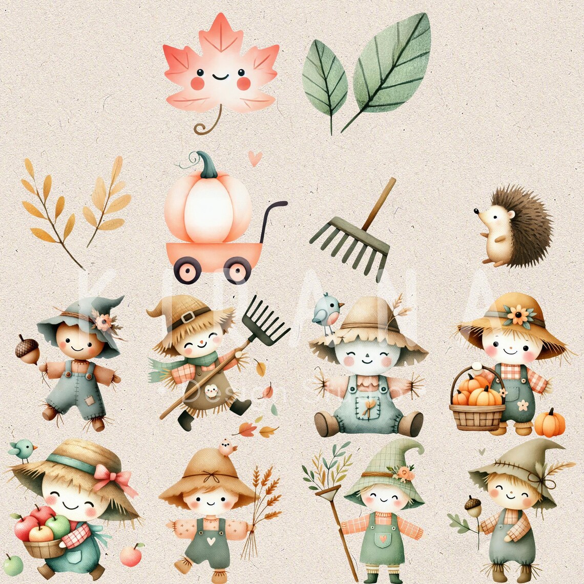 Happy Scarecrow Harvest Clipart | Fall Fun PNG | Harvest PNG Images ...