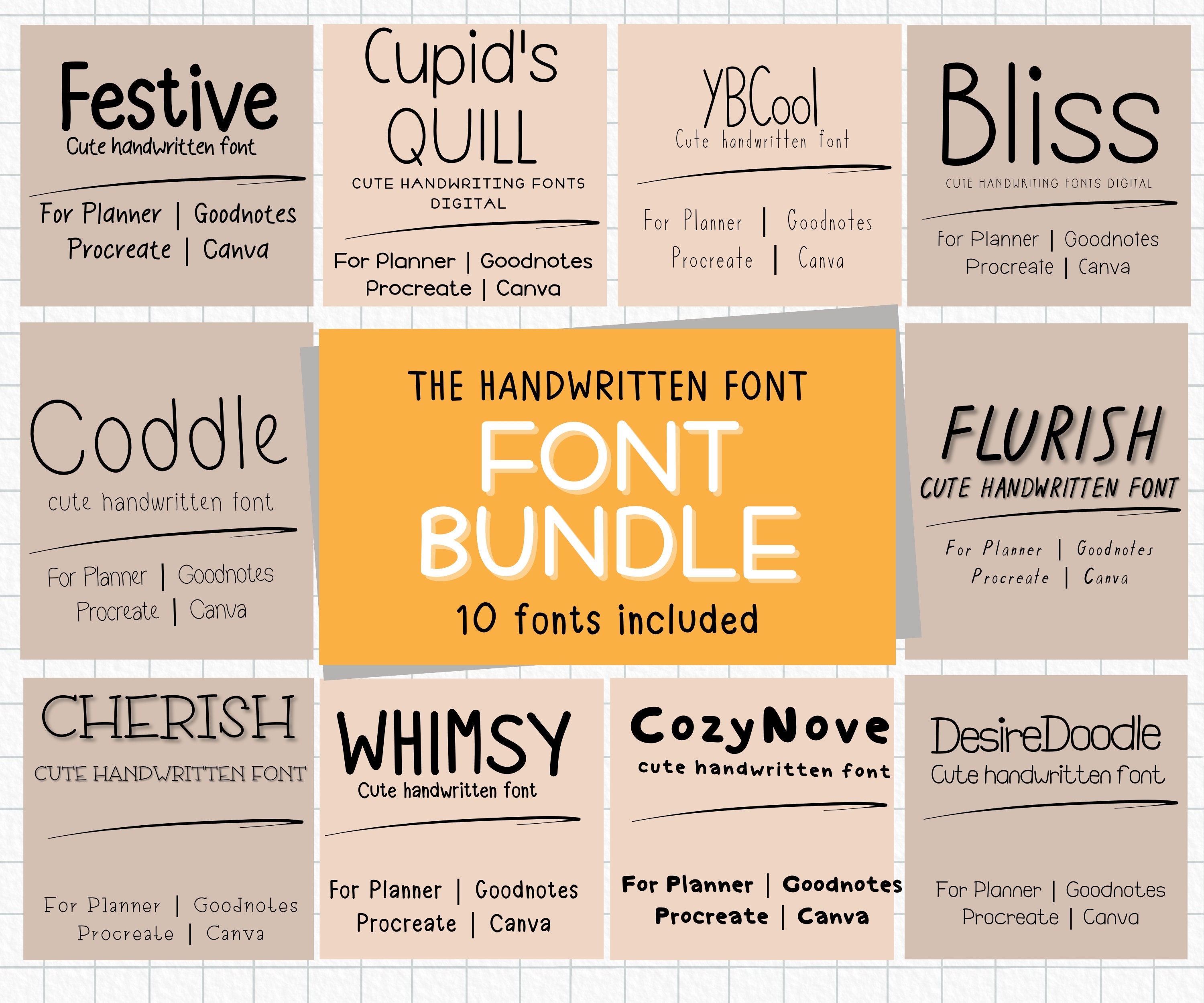 Goodnotes Handwritten Font Bundle Digital Planning, Digital Journaling ...