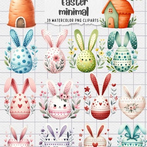 Charming Easter Bunny Clipart Set - 39 Whimsical PNG Images for ...