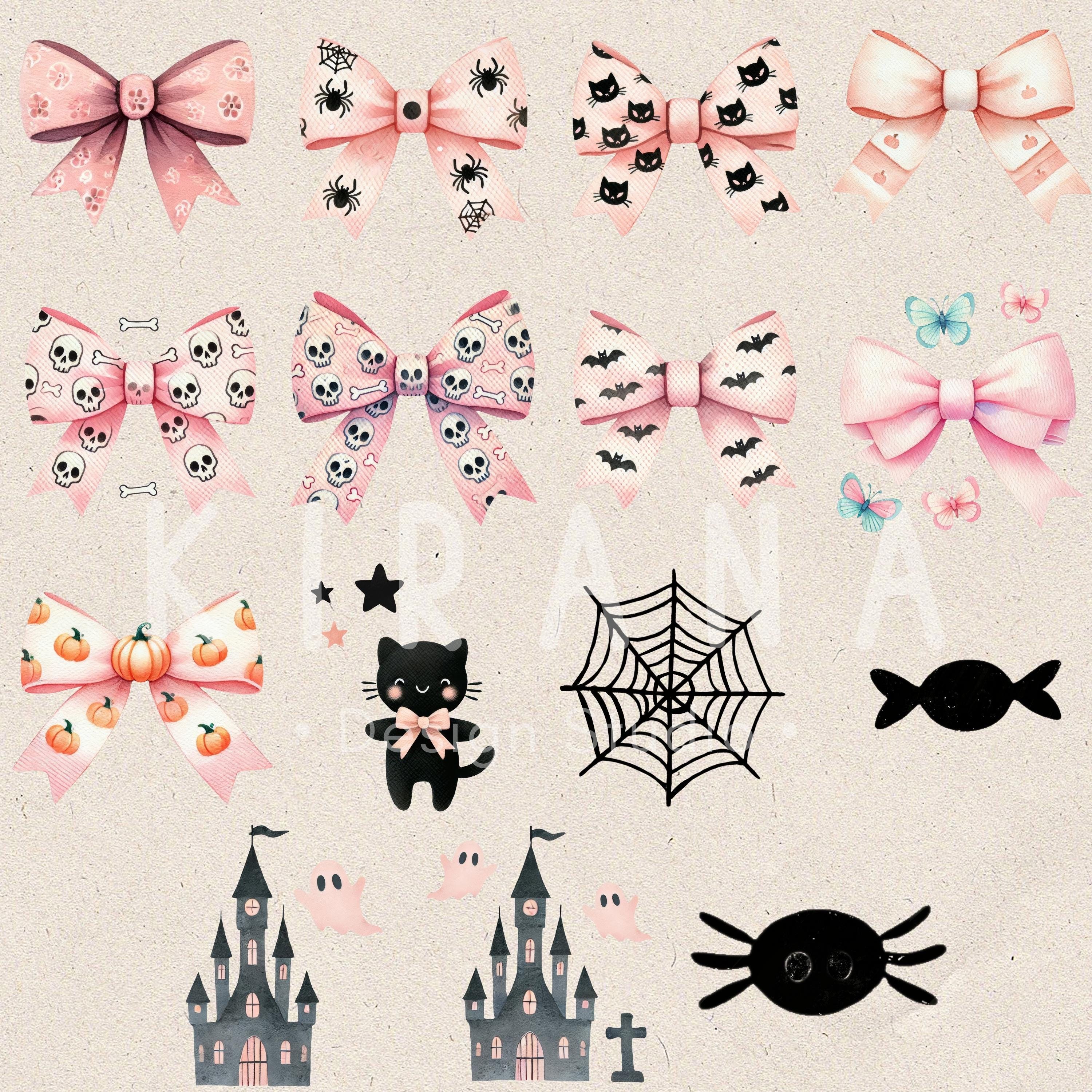 Cute Halloween Ghost Clipart Bundle Ghost Pink Holiday PNG Images ...