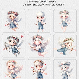 Adorable Cupid Boy and Girl Clipart Collection | - Valentine's Day ...