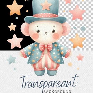 Circus Watercolor Clipart PNG - Adorable Animals and Cheerful Elements ...