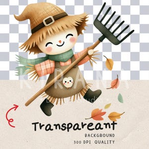 Happy Scarecrow Harvest Clipart | Fall Fun PNG | Harvest PNG Images ...