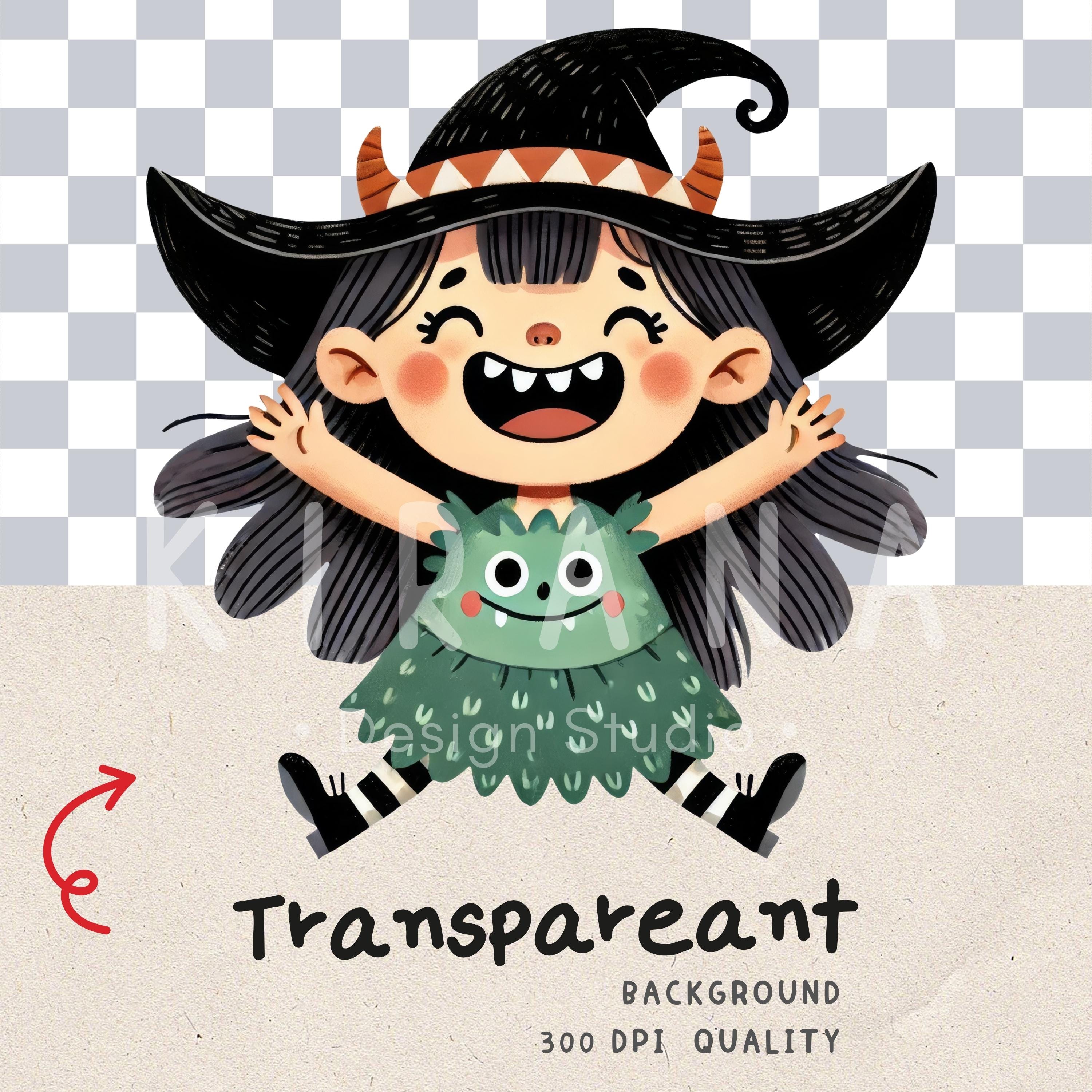 Halloween Monster Girl PNG Clipart Bundle | Cute & Spooky Kids Costumes ...