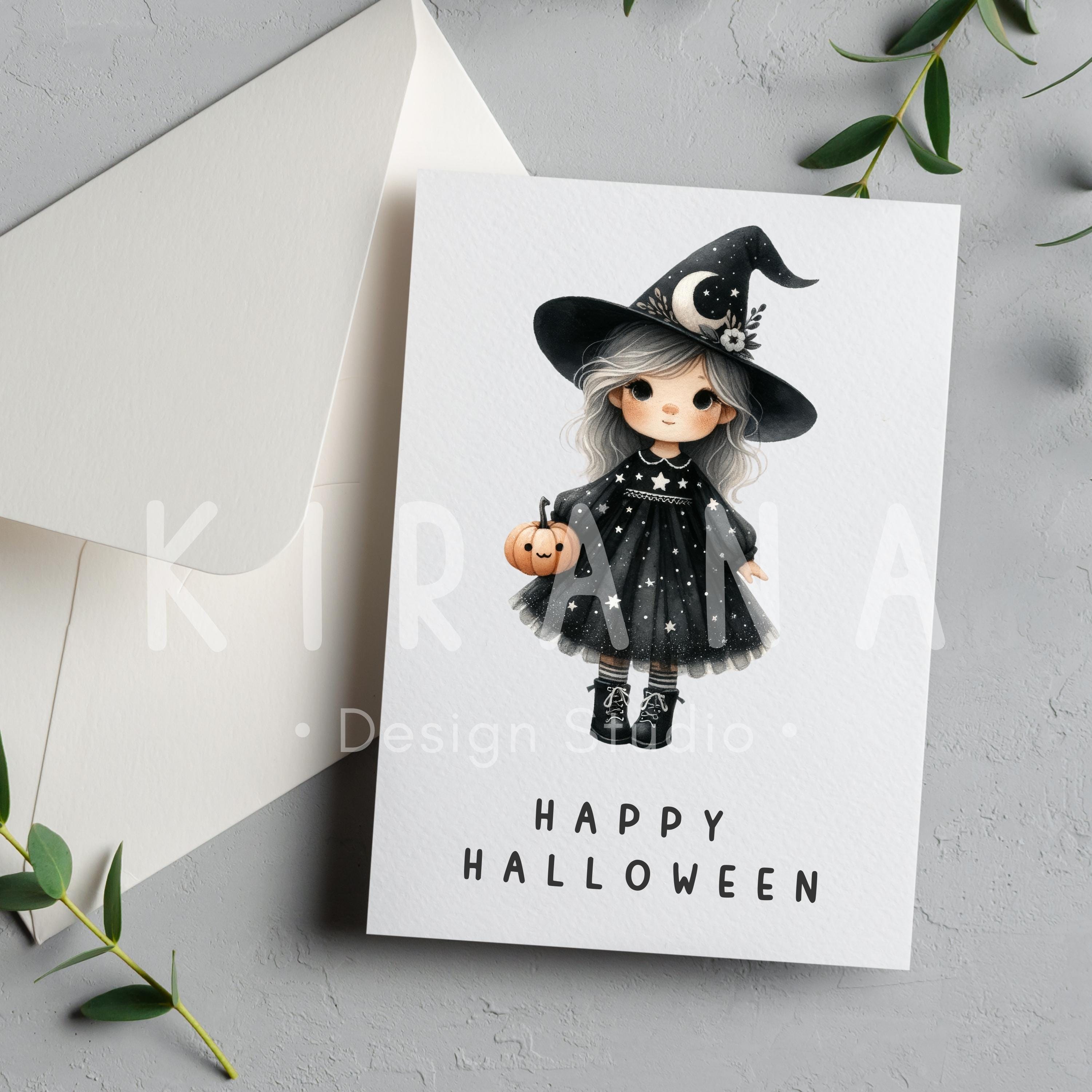 Halloween Witch Black Clipart Set - 31 PNG Elements, Cute Witch ...