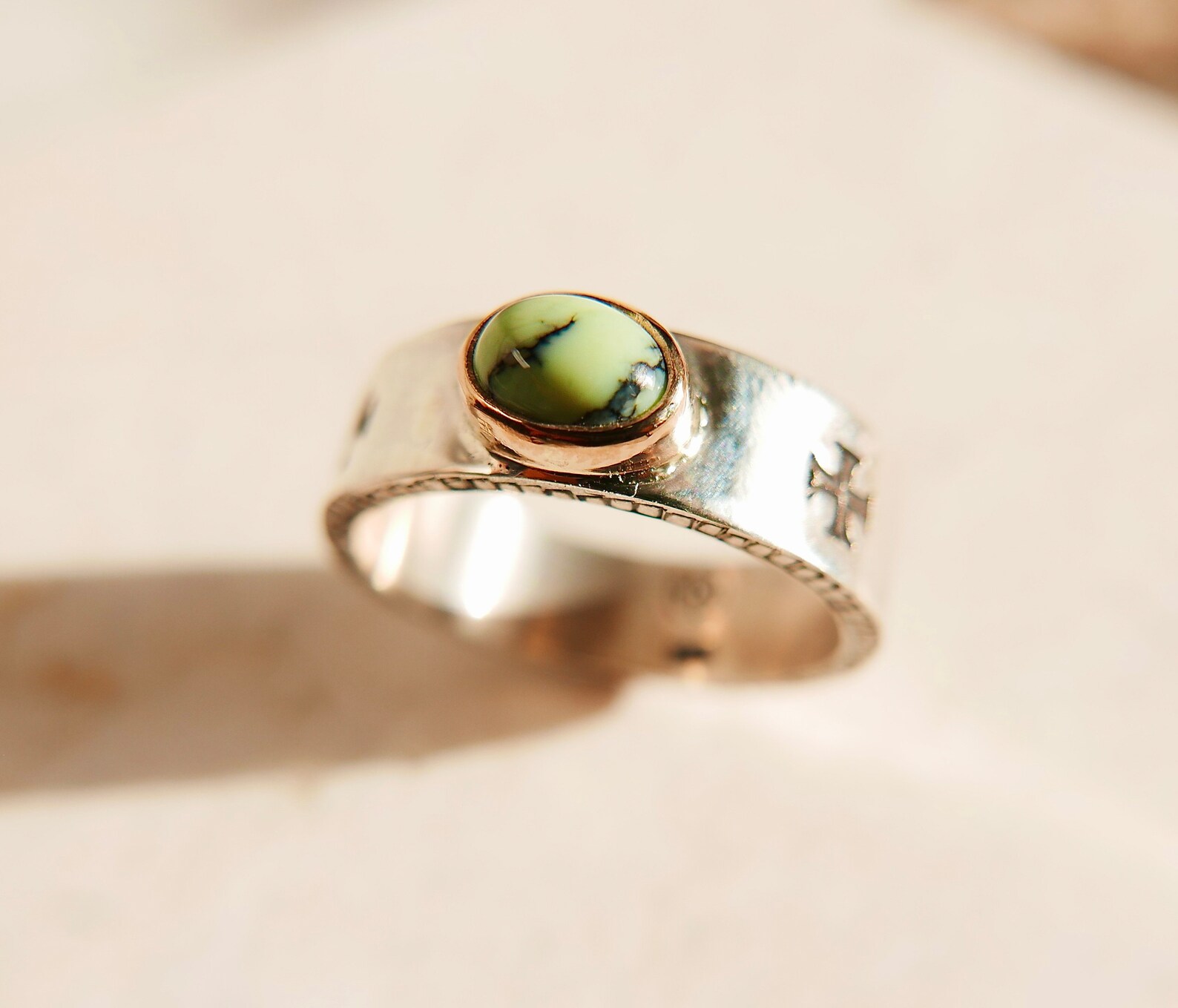 Variscite Ring Men's Ring Cross Ring Made in USA - Etsy