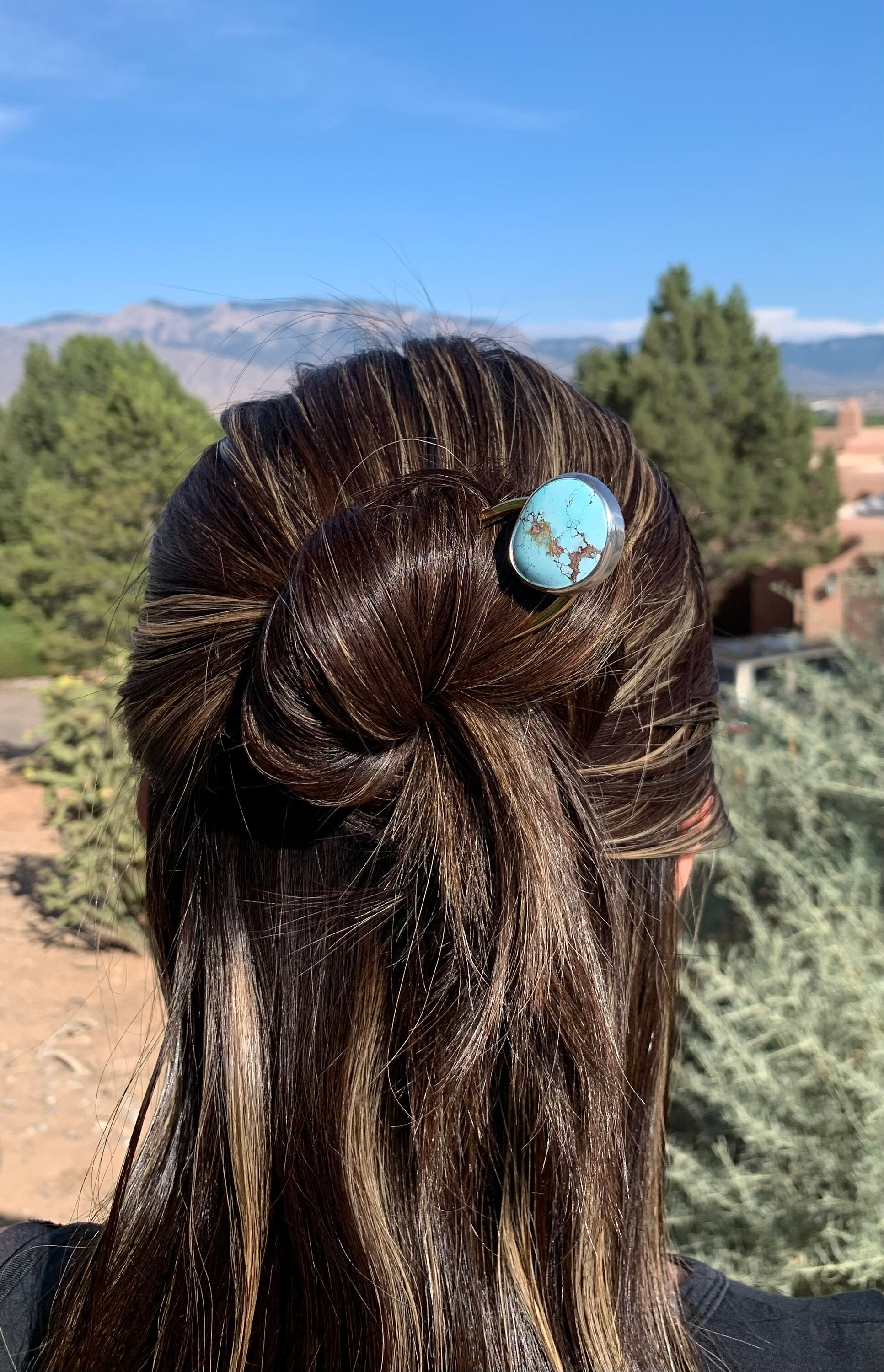 Gold Hill Turquoise Hair Pin Southwestern Hair Pin Sterling - Etsy