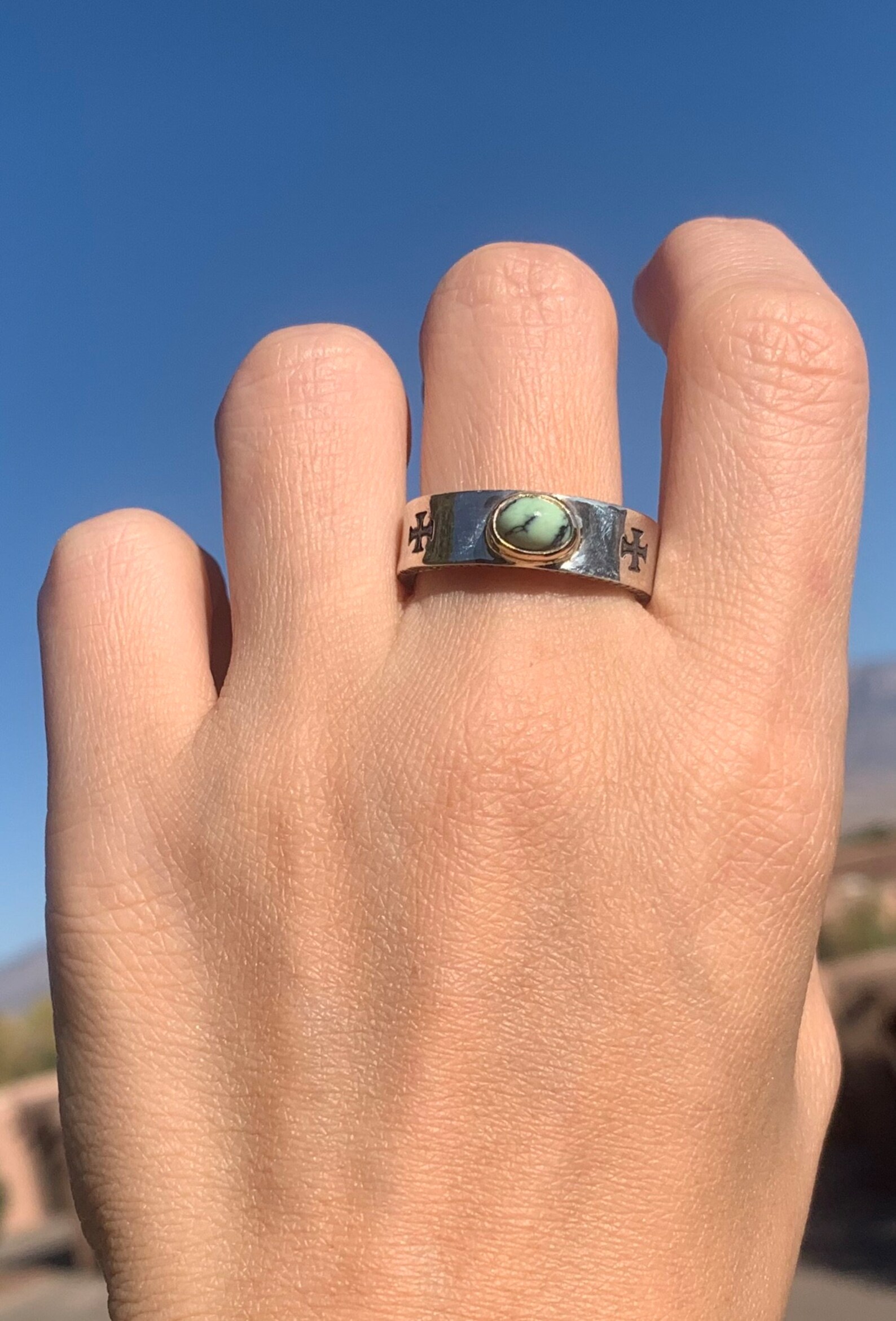 Variscite Ring Men's Ring Cross Ring Made in USA - Etsy