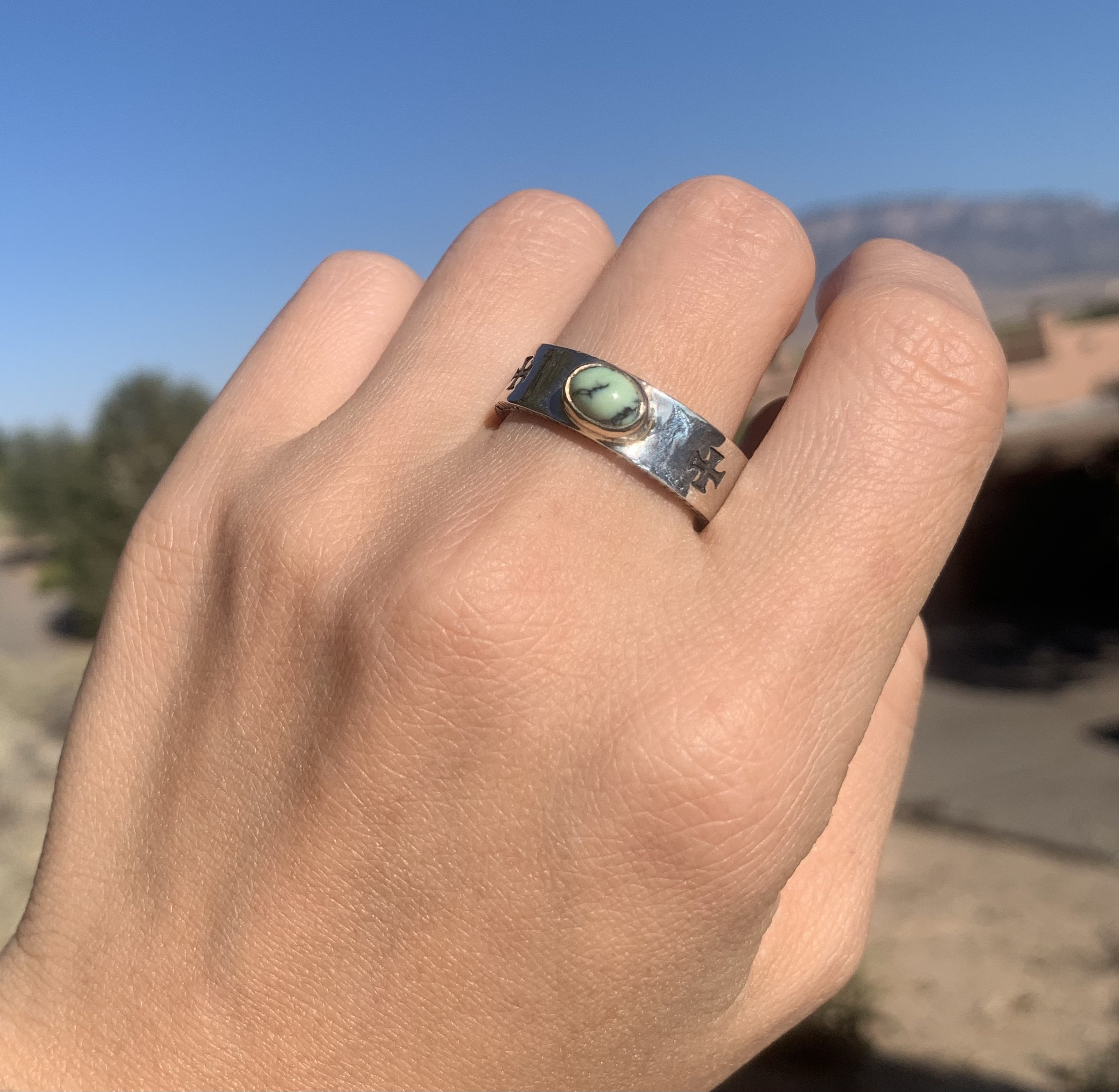 Variscite Ring Men's Ring Cross Ring Made in USA - Etsy