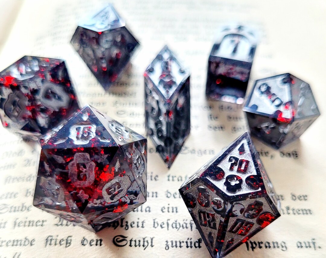 Handmade SHARP EDGE 'blood and Steel' Polyhedral Rpg - Etsy