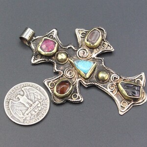 Turkmen Cross Pendant, Turquoise Stone Cross Pendant, Gemstones Beads ...