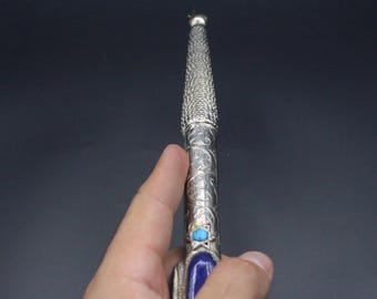 Turkmen Judaica Torah Pointer, Multistones Torah Pointer, Long Alpaka ...