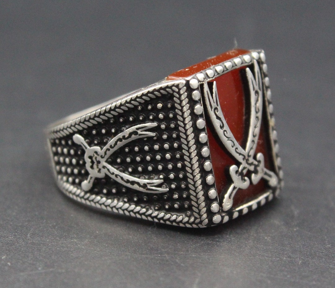 925K Sterling Silver & Bronze Ring Turkish Ottoman Ring - Etsy