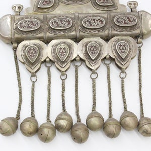 Kazakh Traditional Silver Pendant, Amulet Tumar Ethnic Pendant, Tassels ...