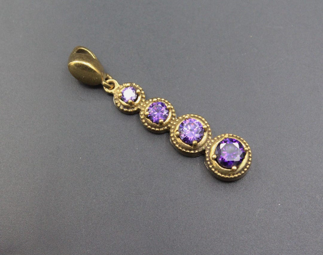 Turkish Sterling Silver & Bronze Zircon Beads Pendant, Fanstastic ...