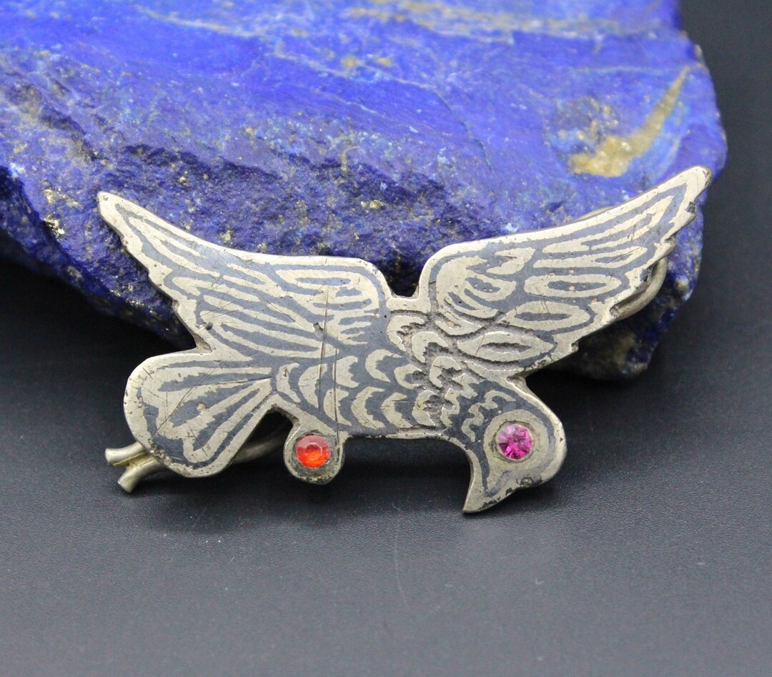 Vintage Afghan Gypsy Alpaka Niello Workmanship Hair Clip, Bird Shape ...