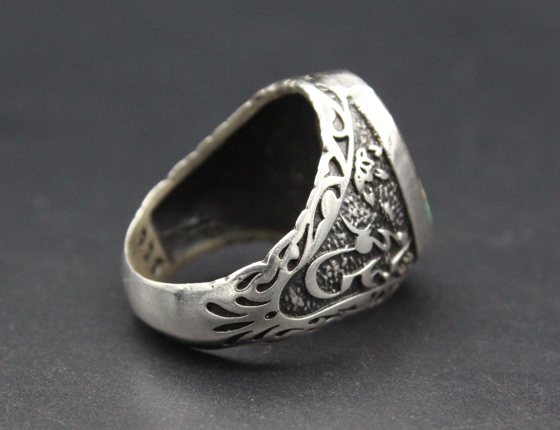 Unique Silver Turkish Silver Ring Natural Turquoise Stones | Etsy