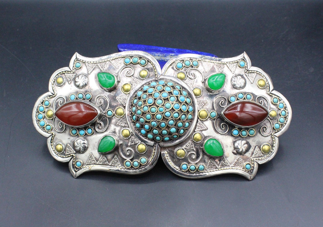 Turkmen Pair Wing Shape Belt Buckle, Turkmen Tribal Belt Buckle ...