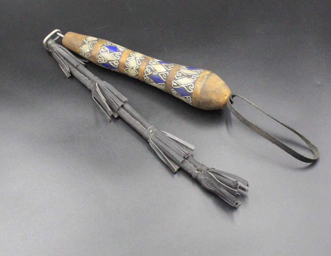 Afghan Traditional Alpaka Inlaid Wooden Whips, Leather Horse Whips ...