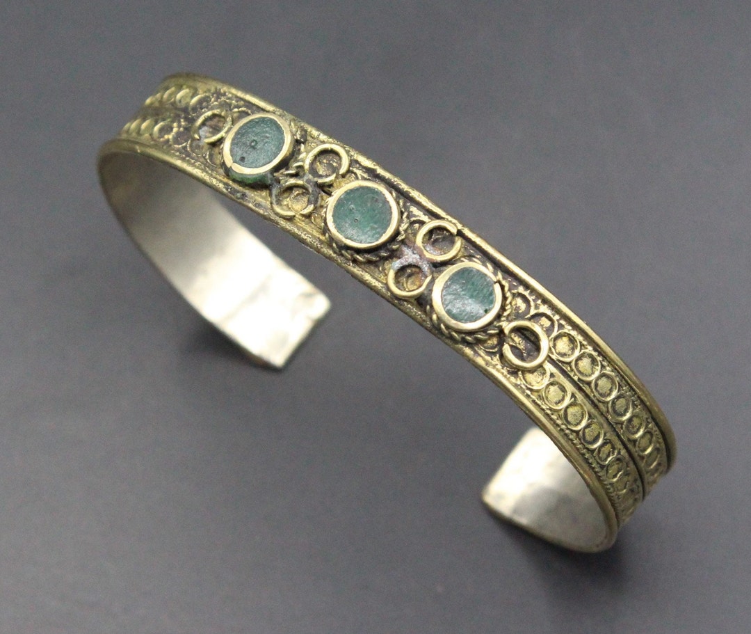 Afghan Traditional Bracelet, Belly Dance Bracelet, Enamel Cuff Bracelet, Adornment Bracelet ...