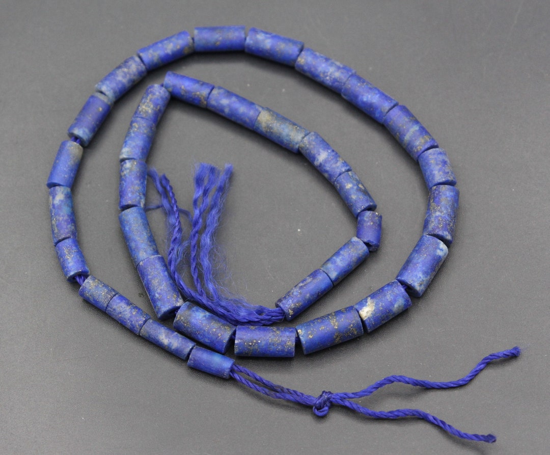 1 String Afghan Lapis Lazuli Tube Beads - Blue Lapis Lazuli Necklace ...