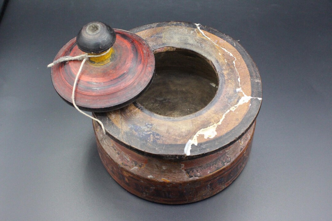 Afghan Spice Box Wooden Dome Lid Box, Tribal Decorative Jar Keepsake ...