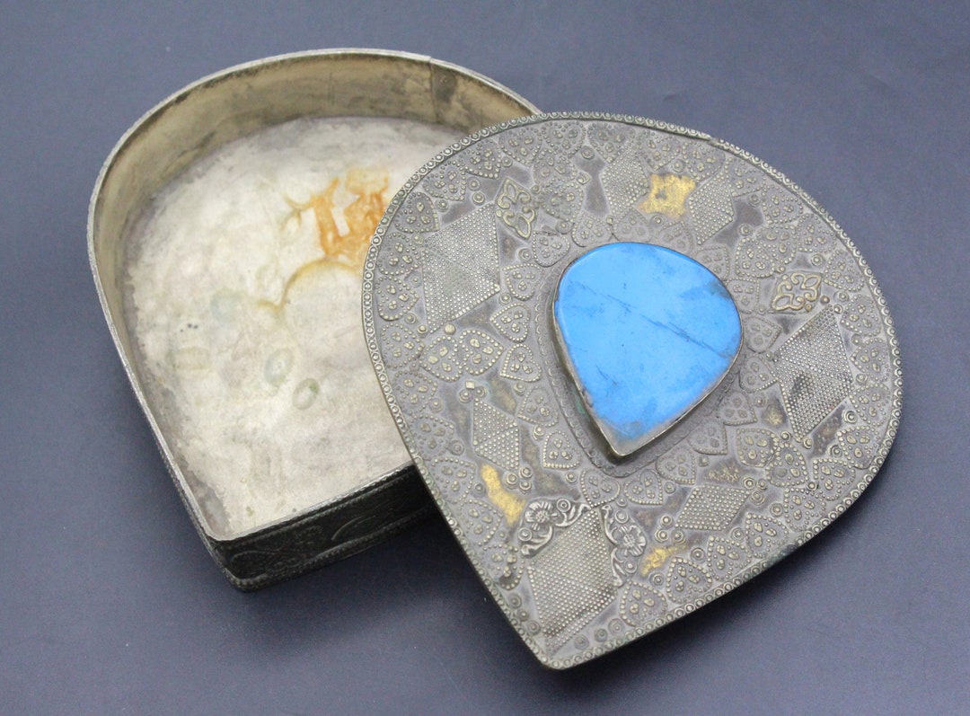 Afghan Alpaka Box, Ethnic Tribal Enamel Box, Pills Box, Treasures Box ...