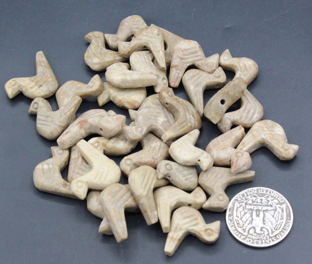 Afghan Birds, Ceramic Bird Shaped Beads, Costuming Carved Beads Birds ...