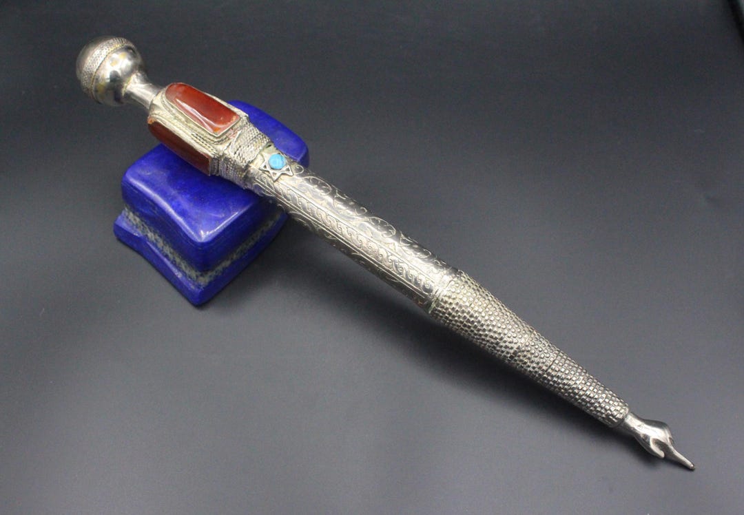Turkmen Judaica Torah Pointer, Carnelian Stone Torah Pointer, Long ...