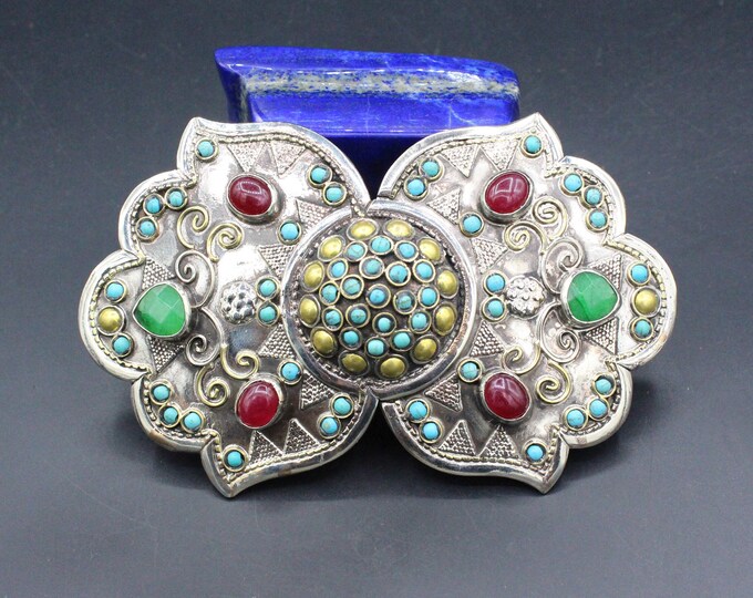 Turkmen Pair Wing Shape Belt Buckle, Turkmen Tribal Belt Buckle ...