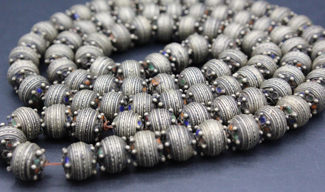 5mm X 6mm ( 1pc ) Uzbek Tribal Beads, Enamel Workmanship Beads, Bowl ...