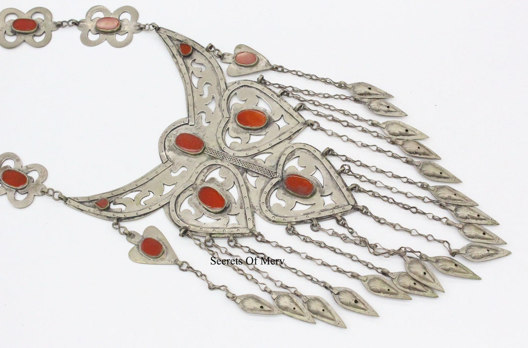 Turkmen Jewelry, Beautiful Turkman Silver Carnelian Stone Pendant ...