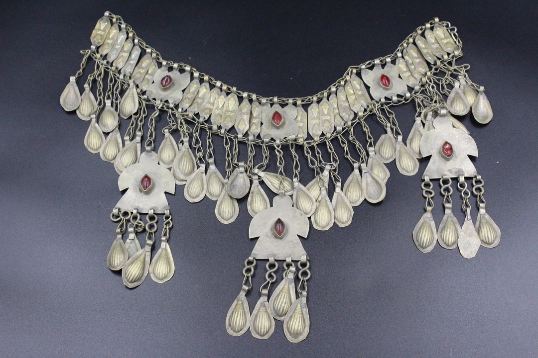 Vintage Turkmen Alpaka Headpiece: Ethnic Tassels Jewelry - Etsy