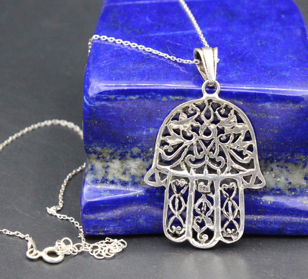 Turkish 925K Sterling Silver Hamsa Hand of Fatima Fashion Talkaari ...