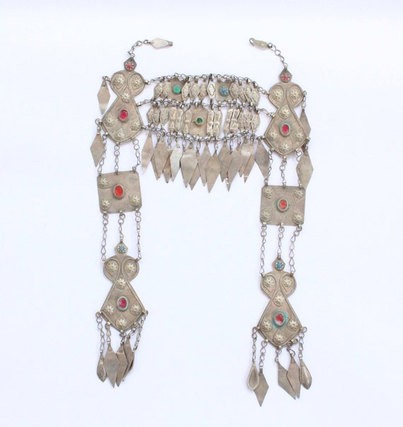 Vintage turkmen headpiece, ethnic - Gem