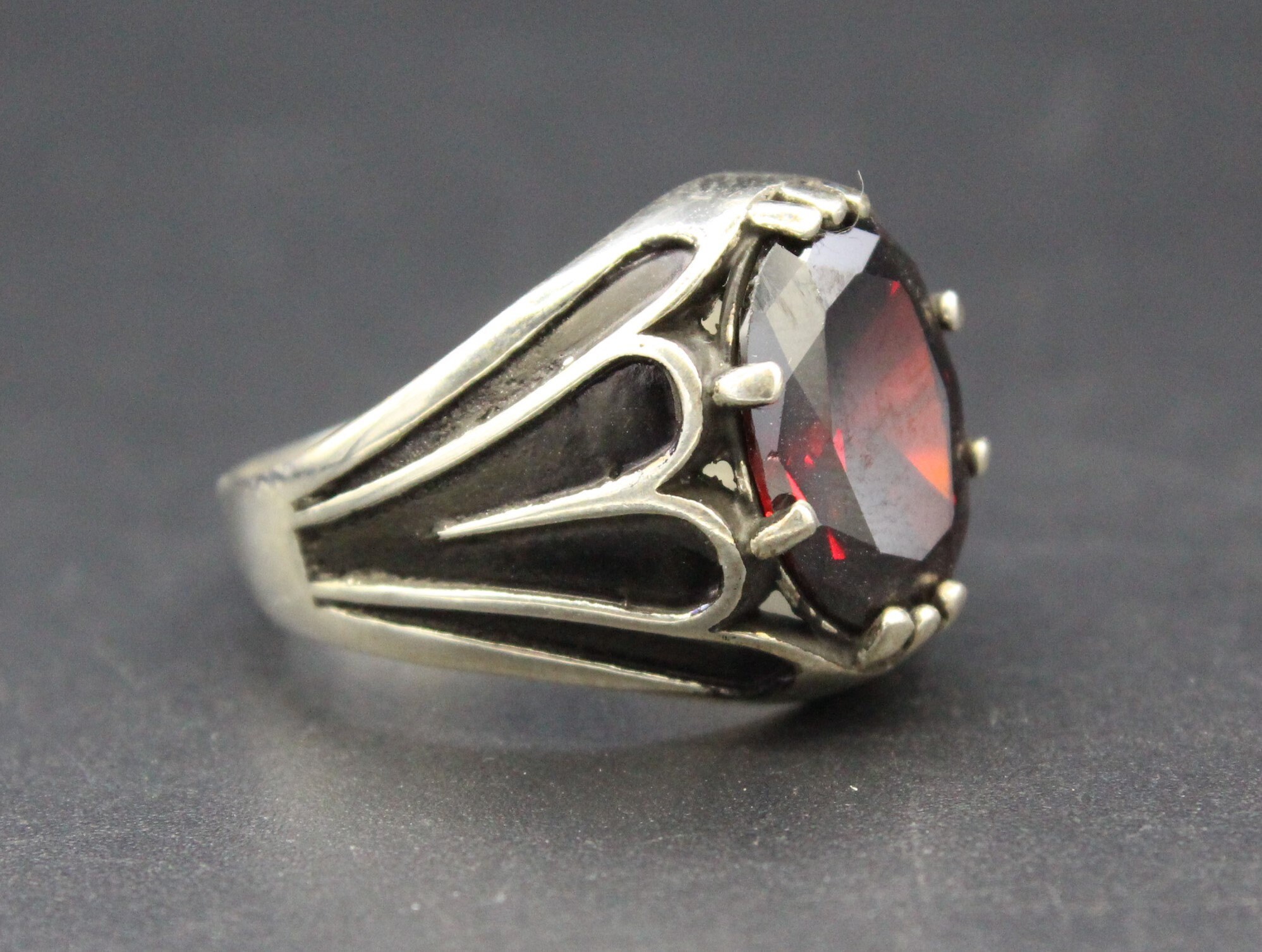 925K Sterling Silver Turkish Quartz Stone Ring Carved - Etsy