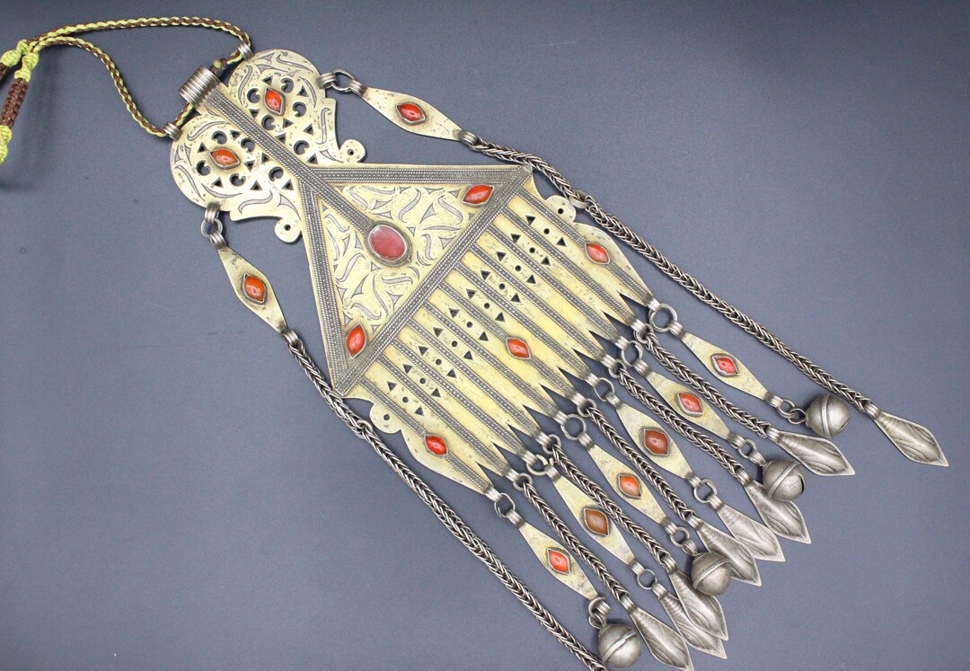 Antique Turkmen Silver Pendant: Carnelian Amulet Talisman - Etsy