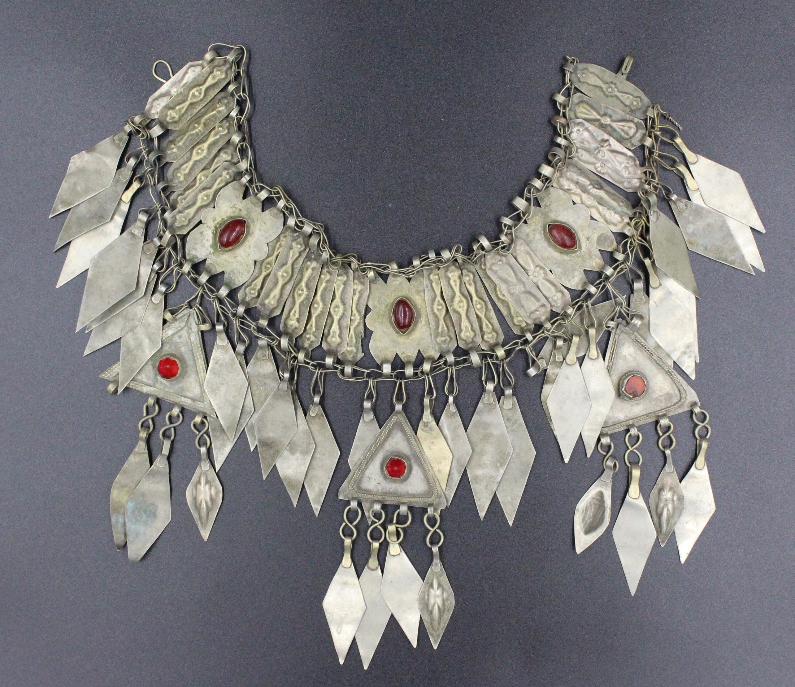 Vintage Turkmen Headpiece, Ethnic Tribal Alpaka Head Jewelry, Glass ...
