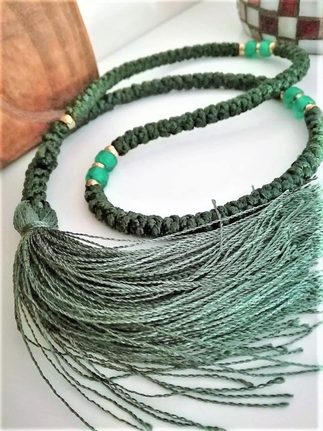 Green Orthodox Prayer Rope , Handmade Green Chotki, Komboskini With ...