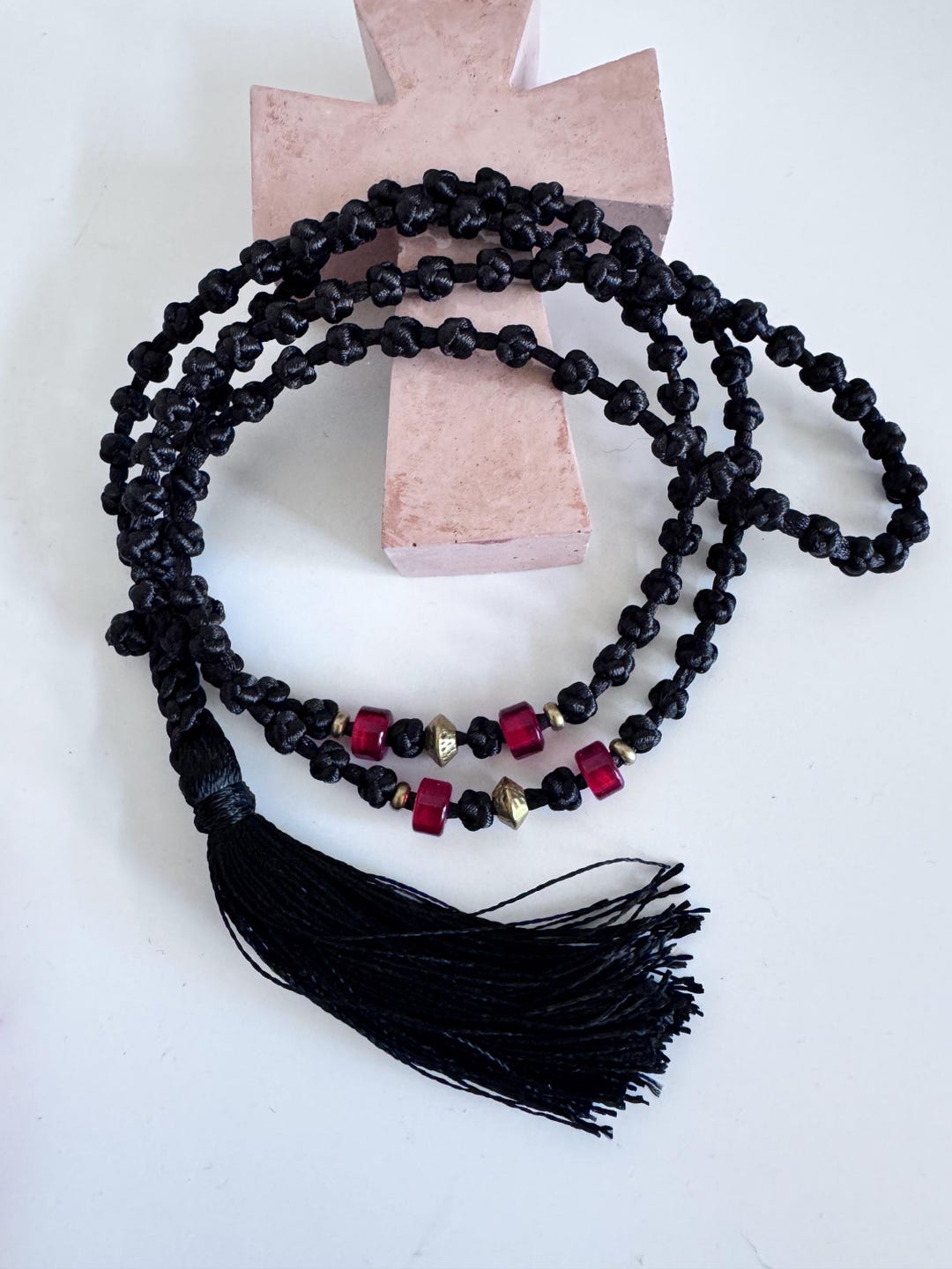 100 Knots Orthodox Black Komboskini, Christian Knotted Prayer Rope ...