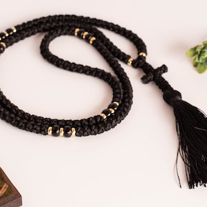 Handmade Black Wool Prayer Rope: Orthodox Chotki With Cross & Tassel - Etsy