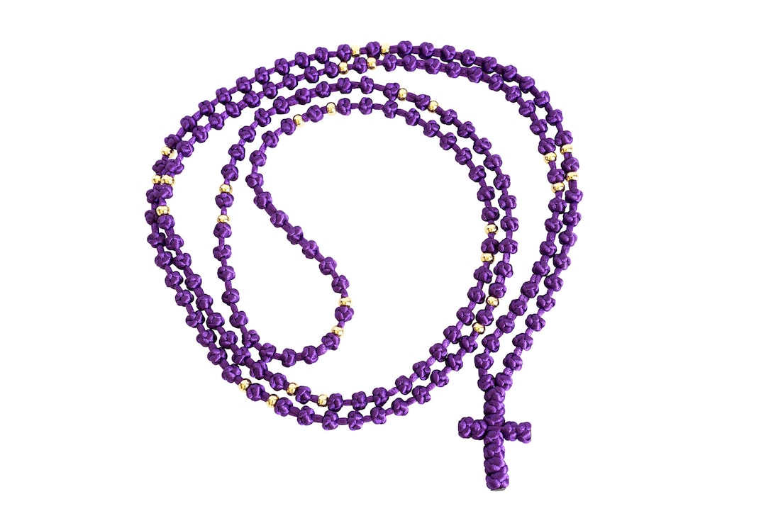 Purple Semi Spaced Prayer Rope, Violet Orthodox Komboskini Chotki With ...