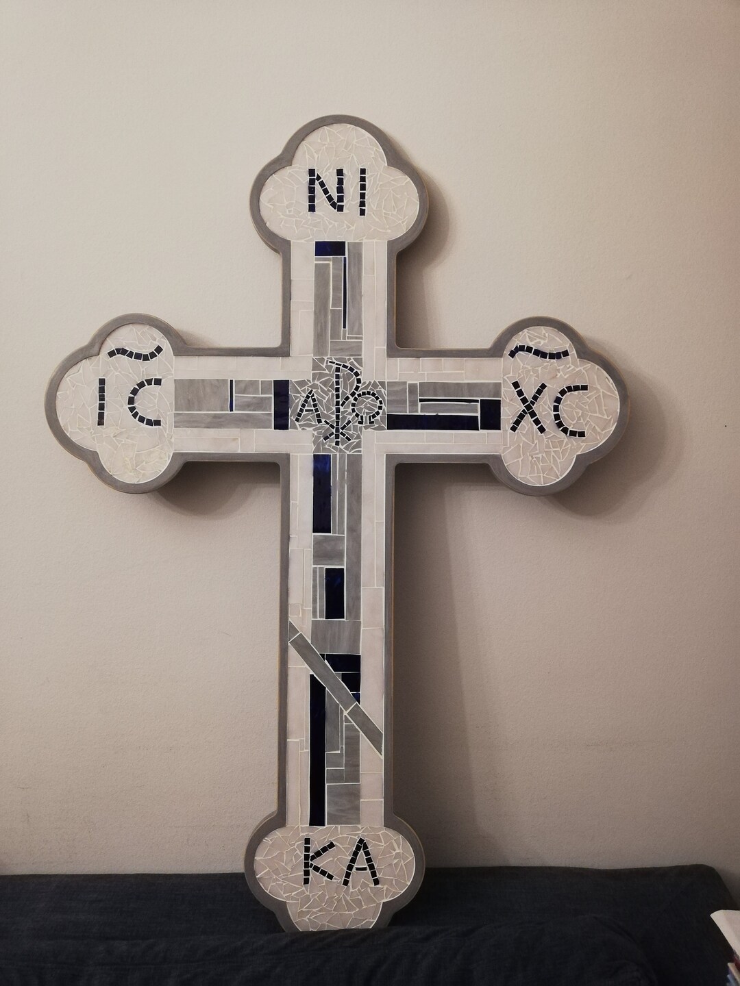Large Mosaic Cross, Byzantine Eastern Orthodox Mosaic Cross ...