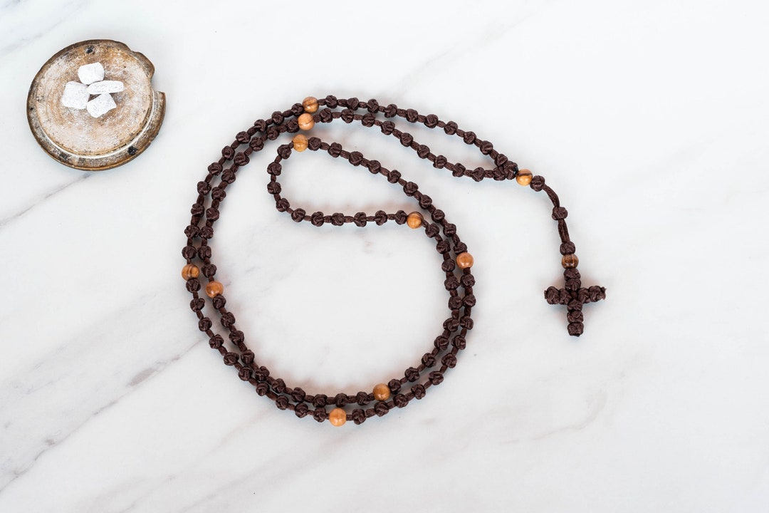 Brown Prayer Rope, Orthodox Brojanica With Olive Wood Beads, Holy ...