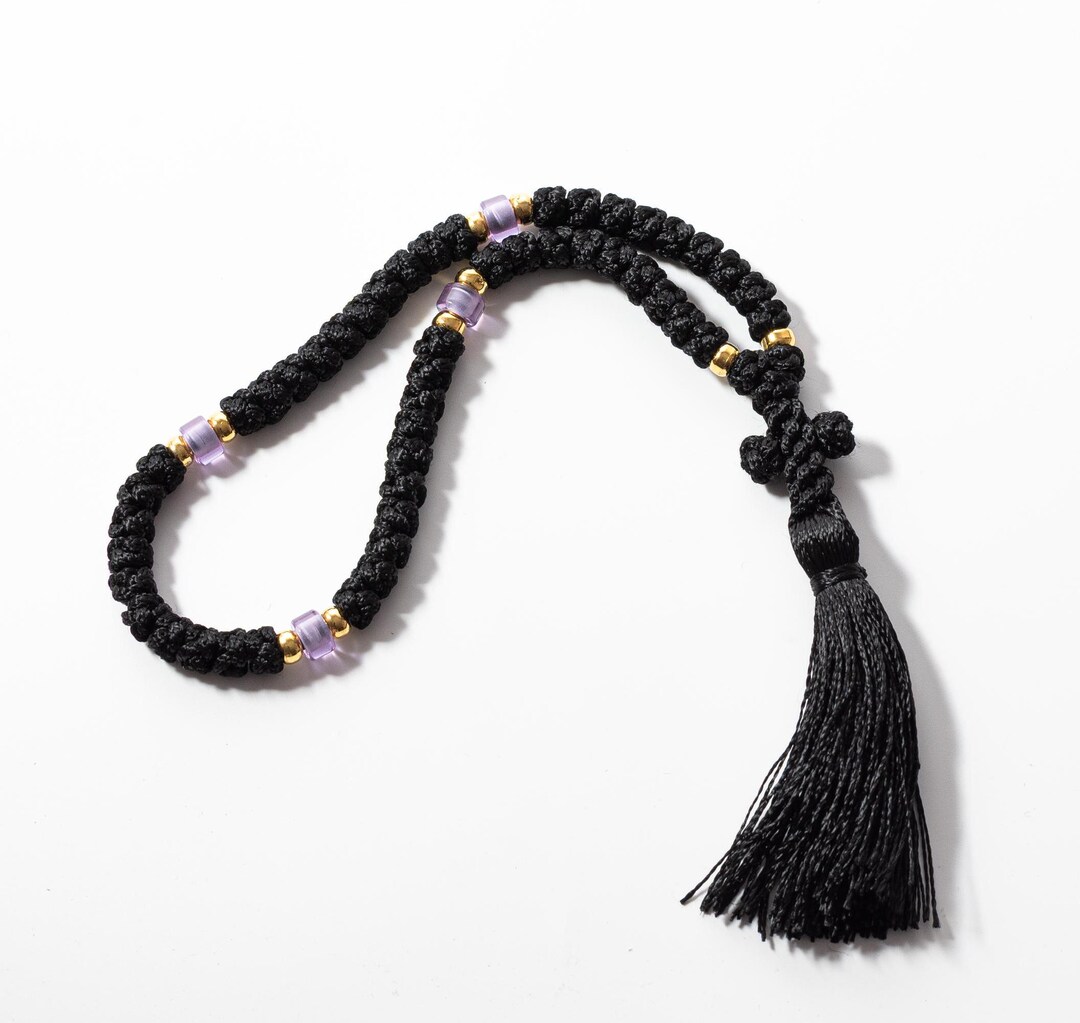 Orthodox Komboskini | Christian Knotted Prayer Rope | Black Eastern ...