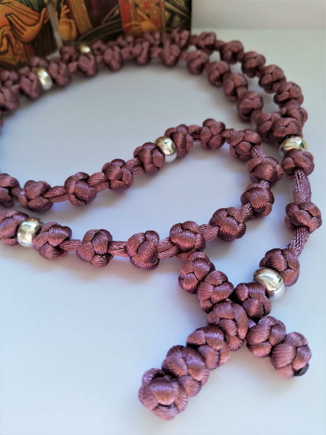 Handmade Knotted Prayer Rope Semi Spaced Rosary Eastern Orthodox Chotki ...