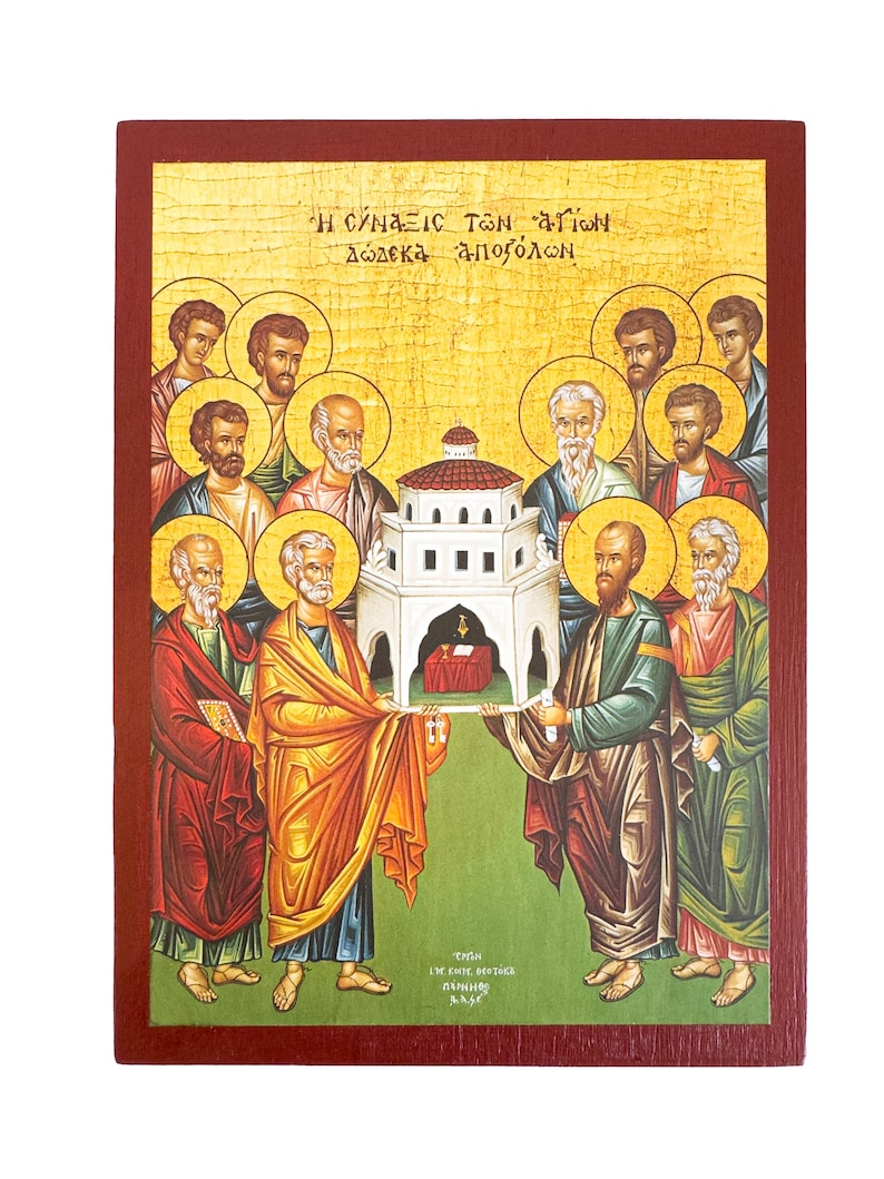 Synaxis of the Holy Apostles – Paper Printed Wooden Icon - Etsy